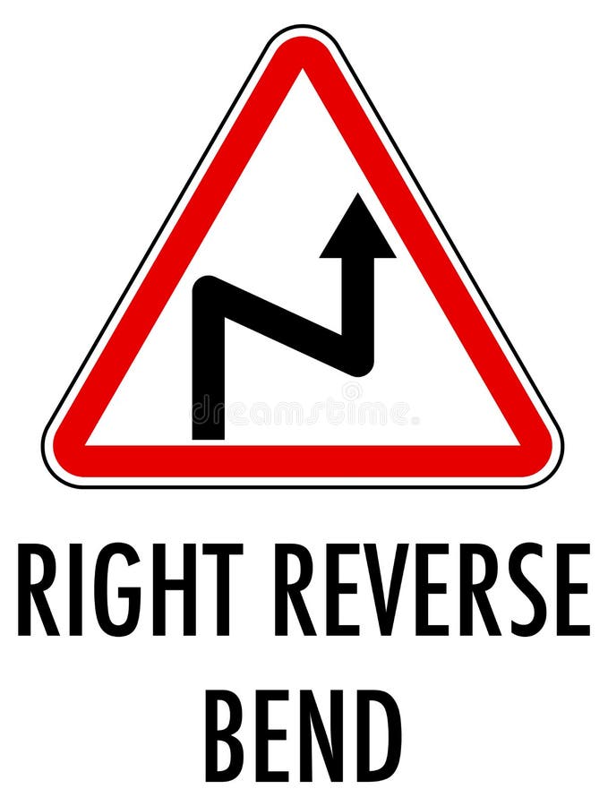 Right Reverse Bend Sign Outline Vector Icon. Thin Line Black Right ...