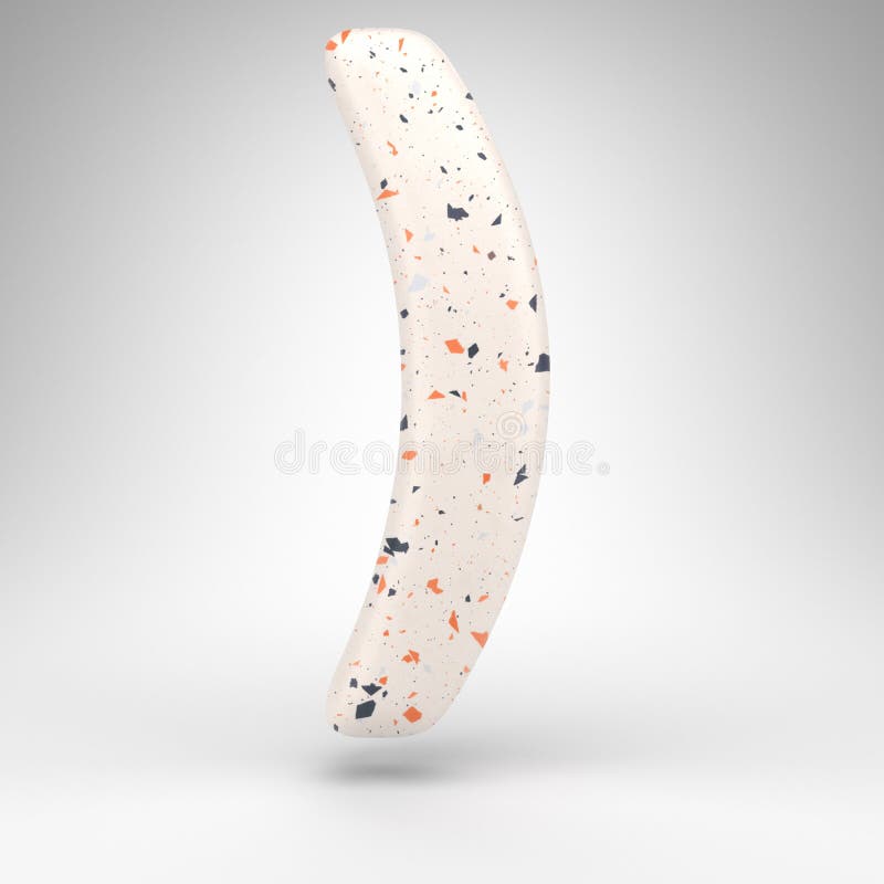 Right Round Bracket Symbol on White Background. 3D Sign with Terrazzo ...