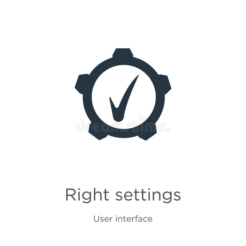 Right Settings Icon Vector. Trendy Flat Right Settings Icon from User ...