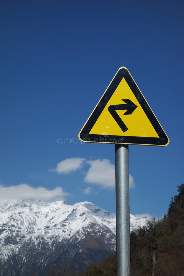 Right sharp curve stock image. Image of bend, traffic - 26431775