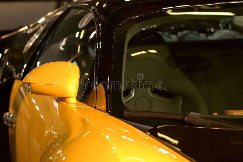 Right Side Mirror of Shiny Blue Car Stock Photo - Image of mirror ...