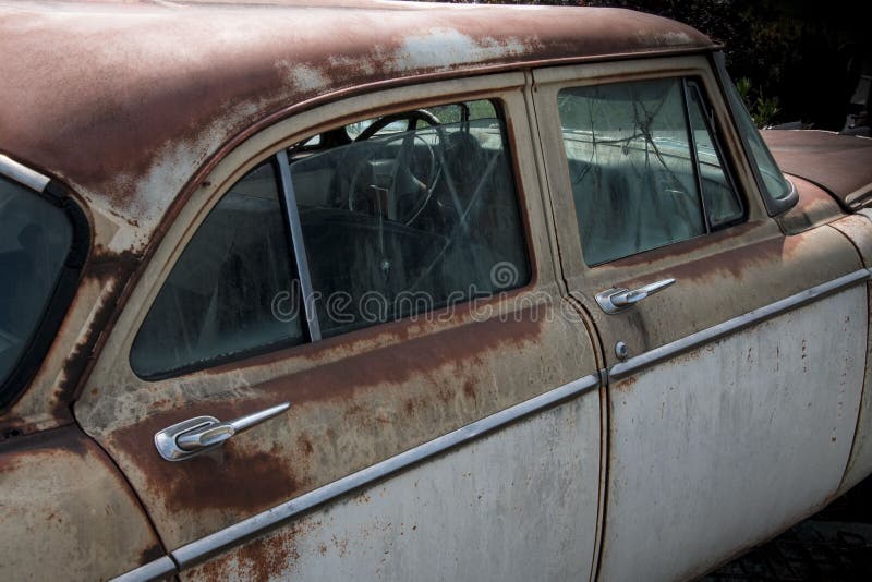 Right Side of an Old Rusty Car Stock Image - Image of body, broken ...