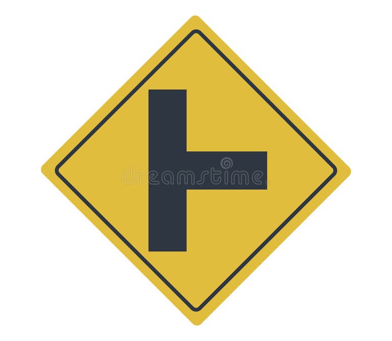 Right Side Road Intersection Sign. Flat Design Stock Vector ...
