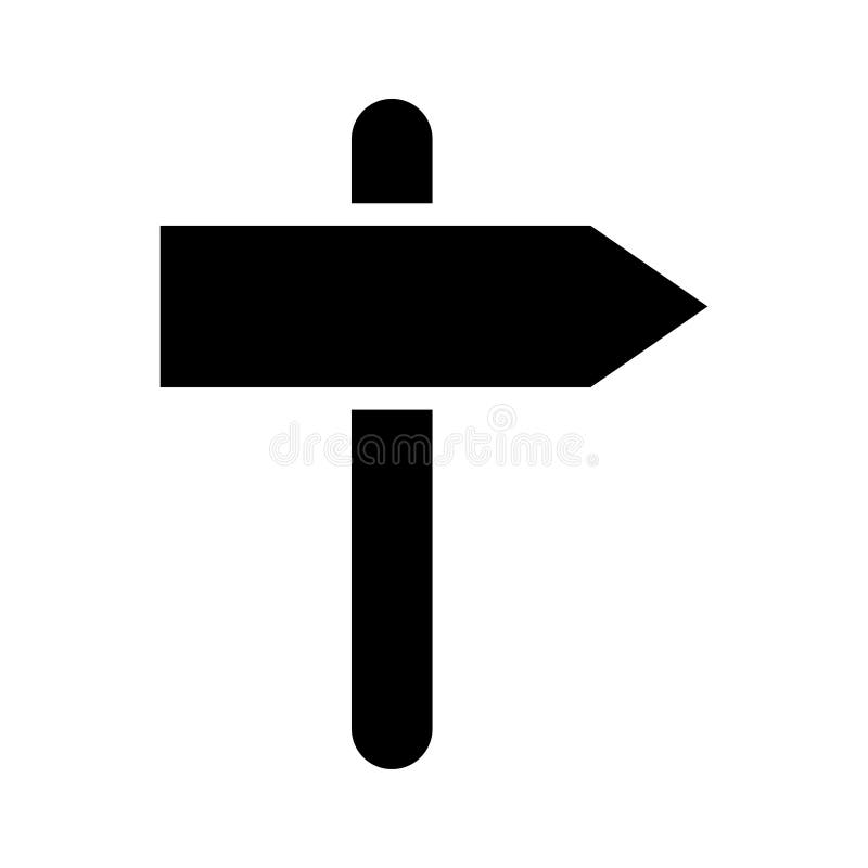Right Sign icon stock vector. Illustration of signpost - 198143318