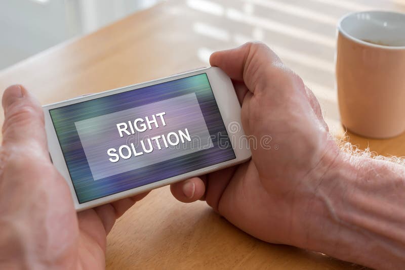 Right Solution Concept on a Smartphone Stock Photo - Image of ...