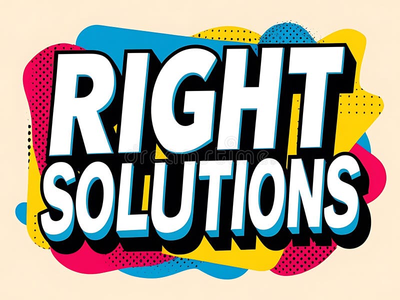 Right Solutions Bold Text Graphic Design Stock Image - Image of dots ...