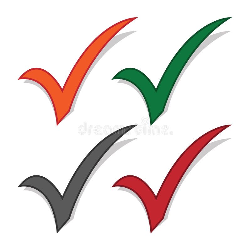 Right Symbol with Four Kind Color Stock Illustration - Illustration of ...