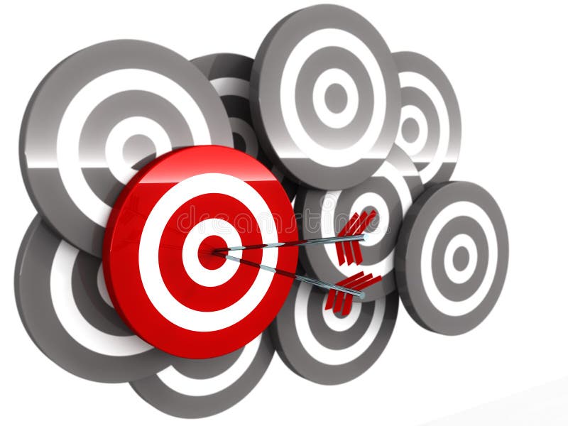 One Red Bulls-Eye Target - Niche Market Audience Stock Illustration ... One Red Bulls-Eye Target - Niche Market Audience Stock Illustration ...