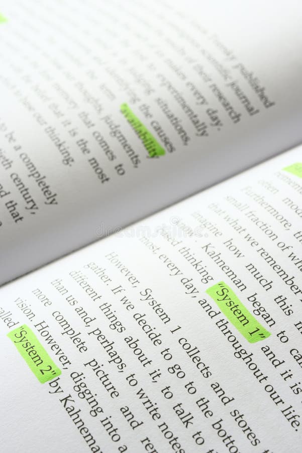 Right Technique To Use Highlighting Technique in a Book Stock Photo ...