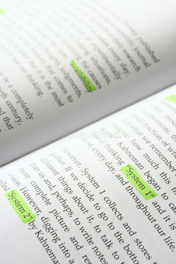 Right Technique To Use Highlighting Technique in a Book Stock Photo ...