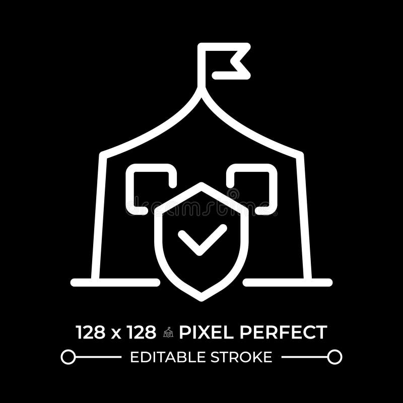 Right To Asylum in Other Countries Pixel Perfect White Line Icon Stock ...