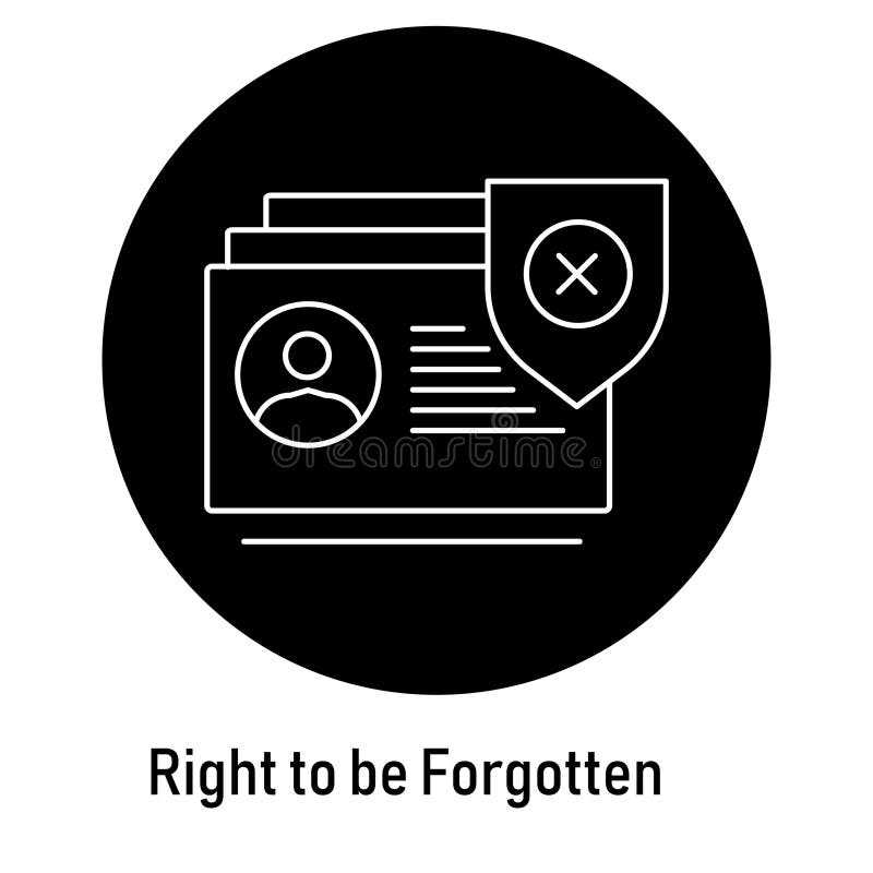 Right To Be Forgotten GDPR Icon: Data Erasure. Stock Illustration ...