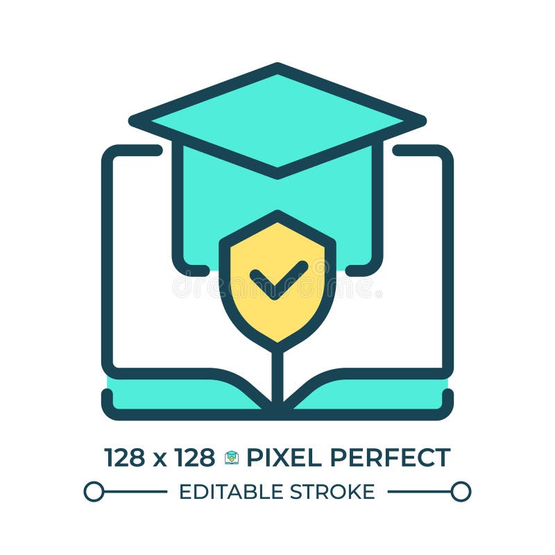 Right To Education Pixel Perfect Line Color Icon Stock Illustration ...