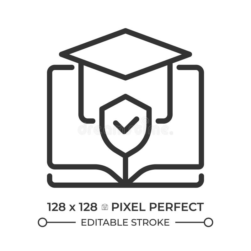Right To Education Pixel Perfect Line Icon Stock Illustration ...