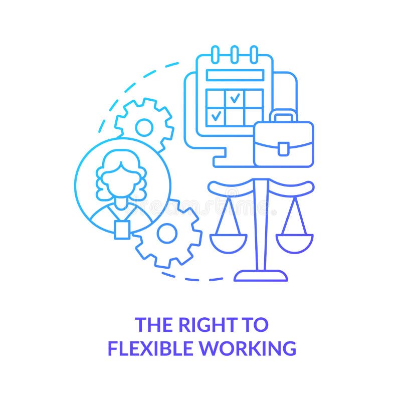 Right To Flexible Working Blue Gradient Icon Stock Vector ...