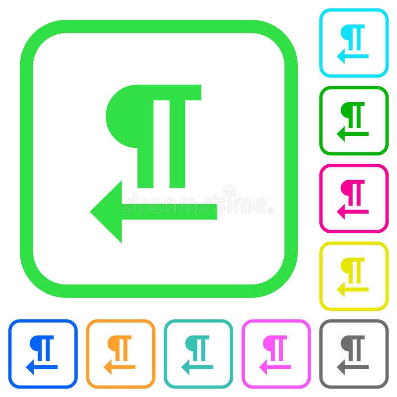 Right To Left Text Direction Vivid Colored Flat Icons Stock Vector ...