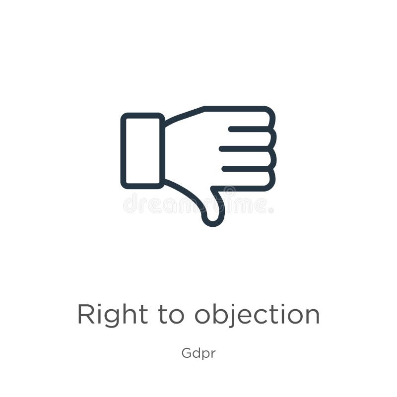 Right To Objection Icon in Trendy Design Style. Right To Objection Icon ...