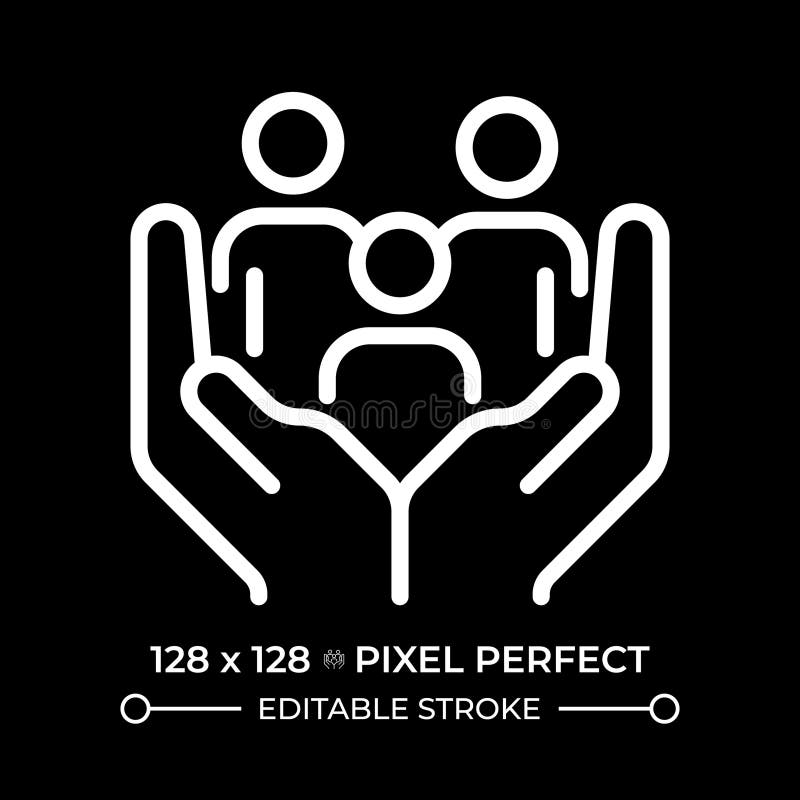 Right To Social Security Pixel Perfect White Line Icon in Negative ...