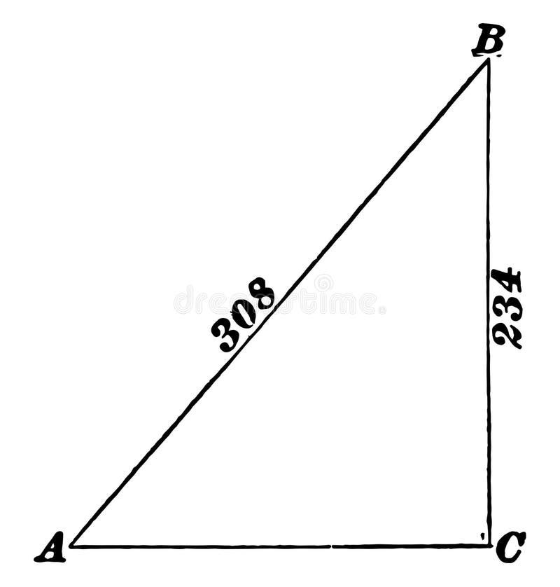 Right Triangle OCB with, X, Y, and R Shown. Vintage Illustration Stock ...