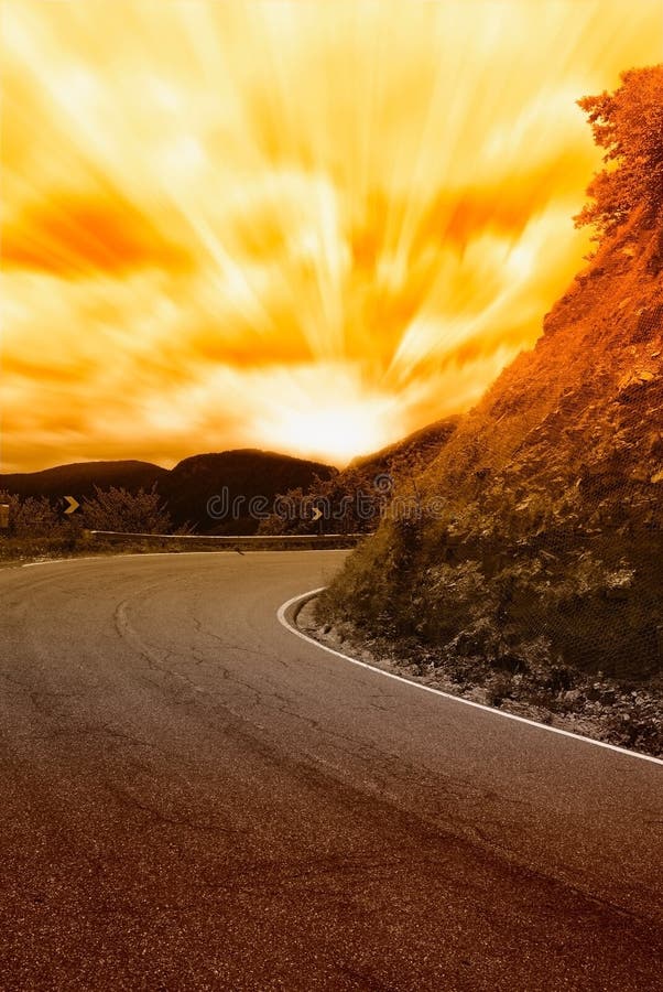 Right turn stock photo. Image of road, cloud, apennines - 16815246