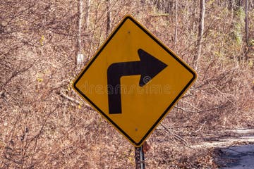 Right Turn Arrow Sign stock image. Image of yellow, symbol - 165451559