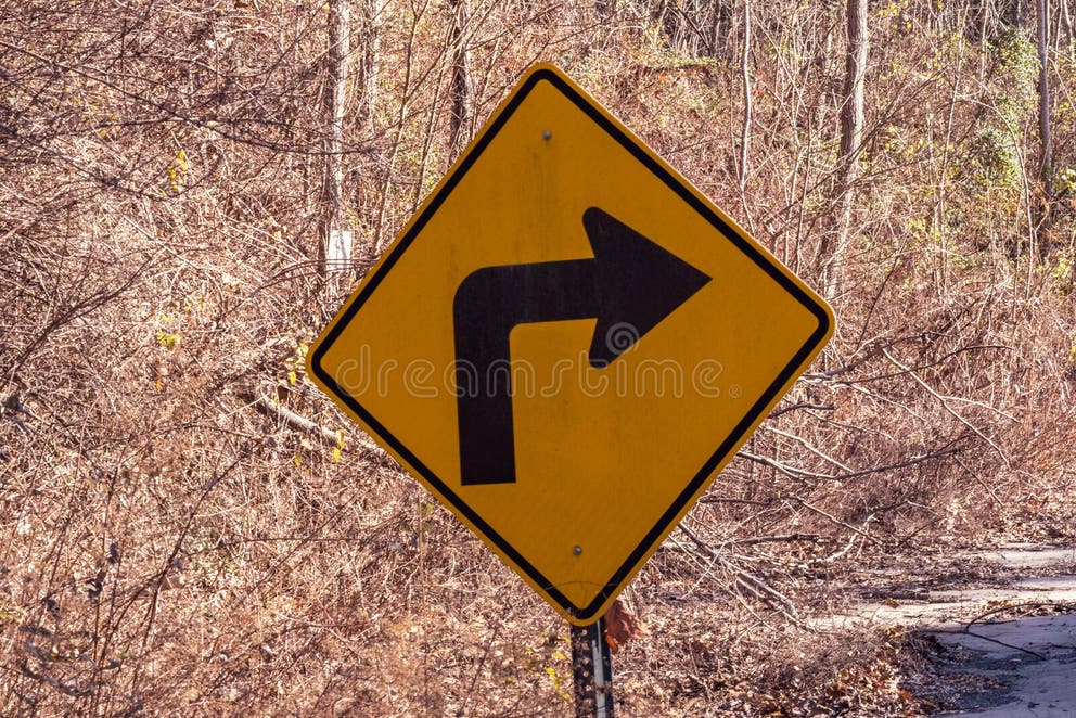Right Turn Arrow Sign stock image. Image of yellow, symbol - 165451559