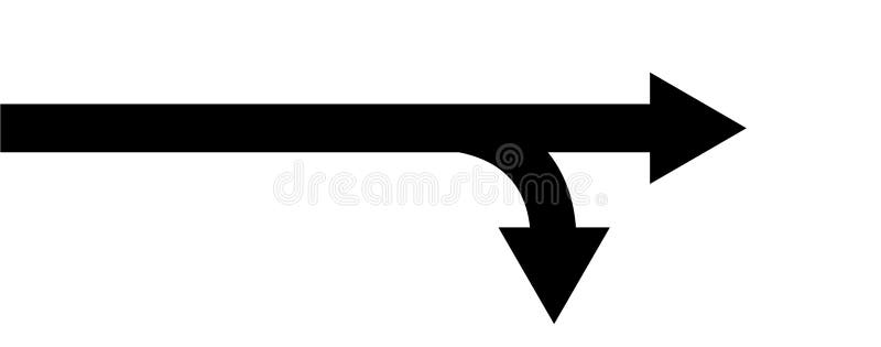Right Turn and Merge Arrow Road Sign Vector Stock Illustration ...