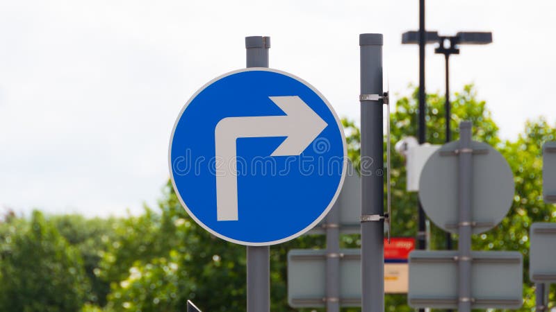 Right turn only stock image. Image of isolated, highway - 41537849