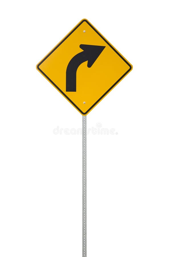 Right Turn Sign stock photo. Image of guide, danger, direction - 33319838