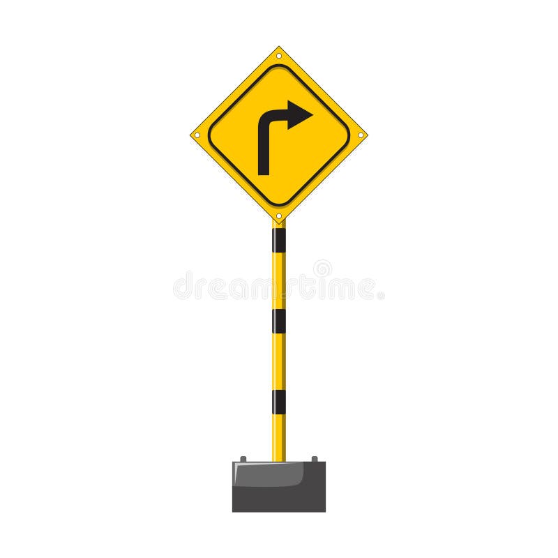 Right Bend Road Signs or Symbols Stock Vector - Illustration of banner ...