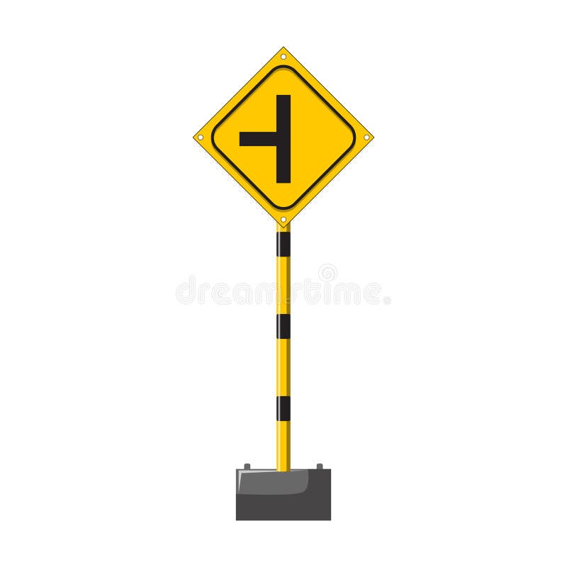 Left Side Three Junction Warning Stock Vector - Illustration of circle ...