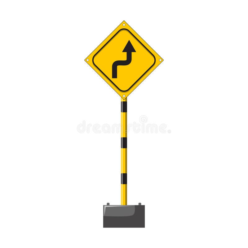 Double Sharp Bend Warning Stock Illustrations – 7 Double Sharp Bend ...