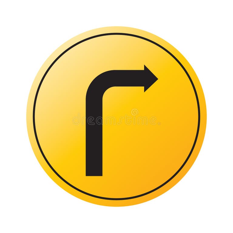 Right Turn Sign. Vector Illustration Decorative Design Stock Vector ...