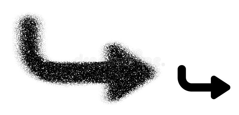 Dotted Curved Arrow Pointing Right in Transition Stock Vector ...