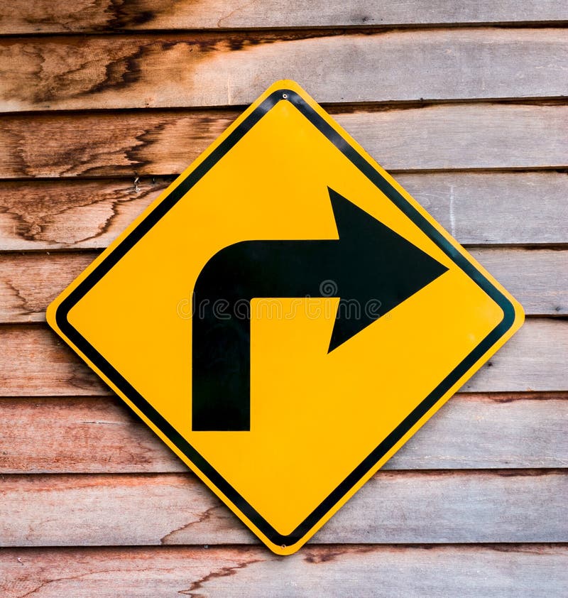 Right Turning Traffic Road Sign Stock Photo - Image of forbidden, icon ...
