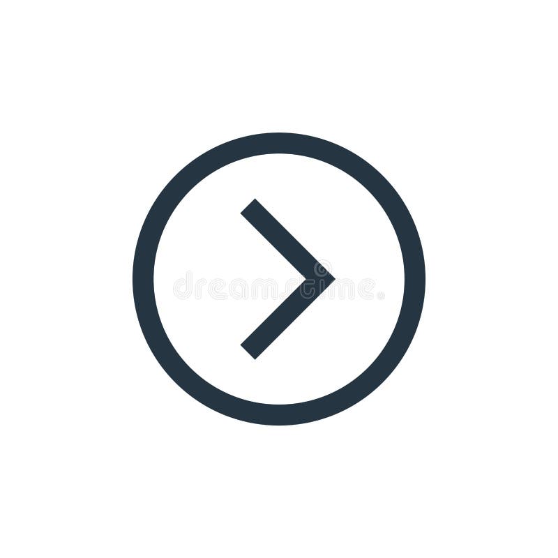 Right Vector Icon Isolated on White Background. Outline, Thin Line ...