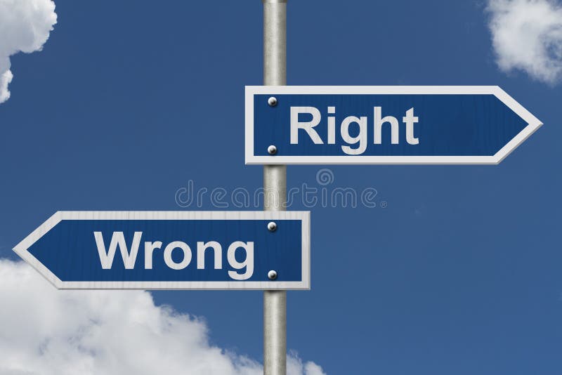 Right versus Wrong stock image. Image of pole, direction - 56941257