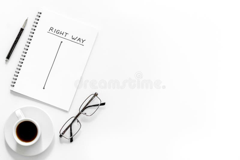 Right Way Illustration. Straight Line in Notebook Copy Space Stock ...
