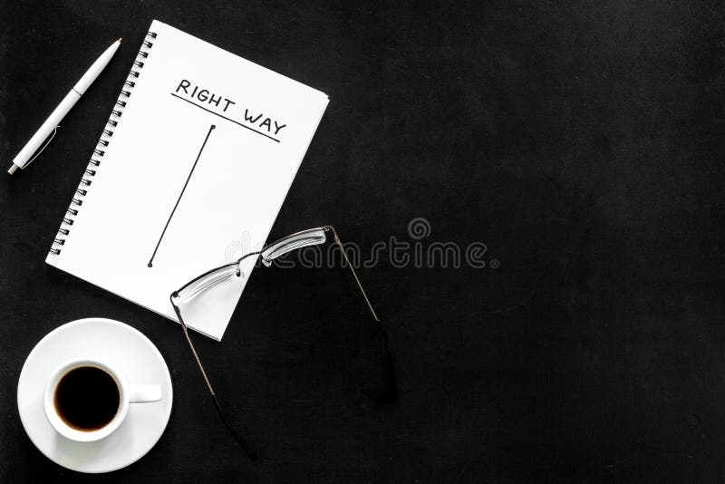 Right Way Illustration. Straight Line in Notebook Copy Space Stock ...