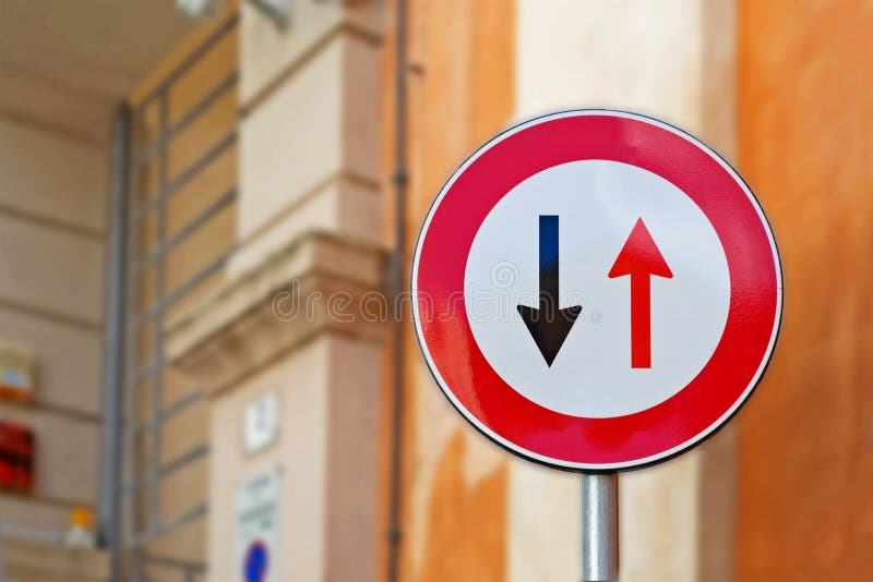 Right of way sign stock photo. Image of circular, building - 30343958
