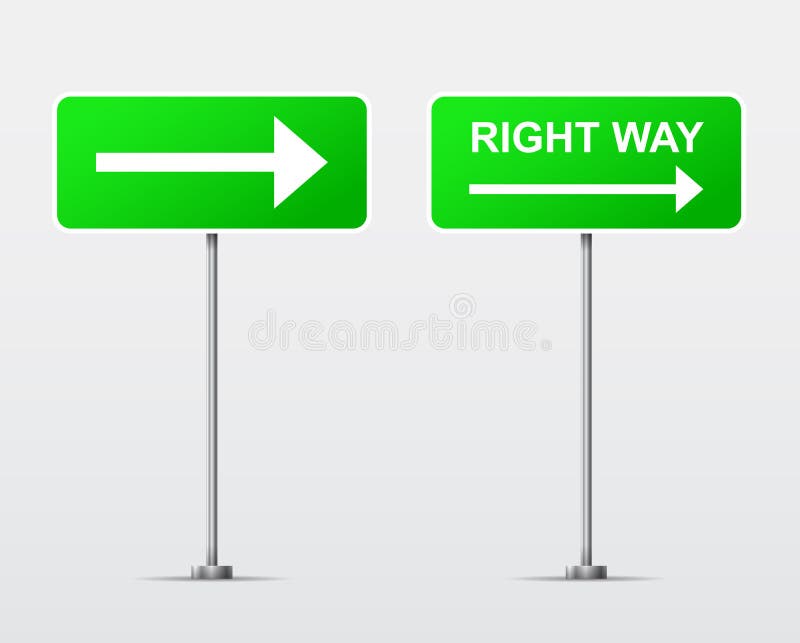 Right Way Street Road Sign . Vector Stock Vector - Illustration of ...