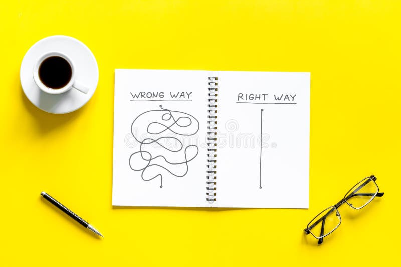 Right Way, Wrong Way Illustration. Confused Complicated Path and ...