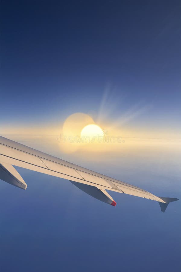 Right wing of an aircraft stock image. Image of sunlight - 38687627