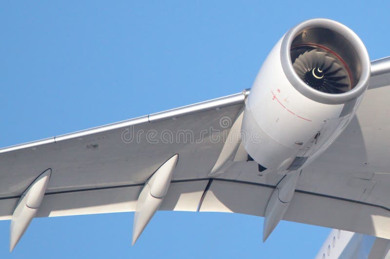 Right Wing and a Jet Engine Stock Photo - Image of takeoff, turbine ...