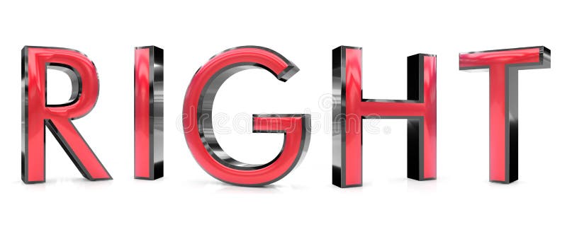Right Red Word Letters Correct Accuracy Stock Illustration ...