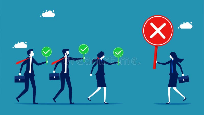 Right and Wrong. the Boss Holds the Wrong Sign and the Employee Holds ...