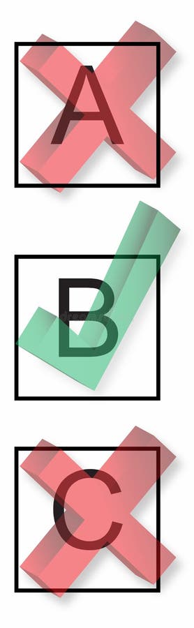 Right and Wrong Check Boxes Stock Illustration - Illustration of rating ...