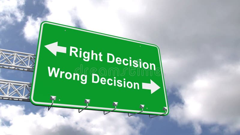 Right and Wrong Decision Sign Against Blue Sky Stock Video - Video of ...