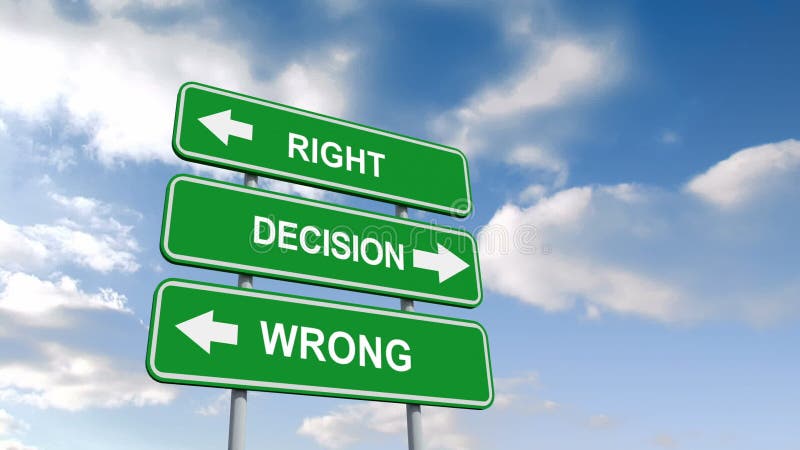 Right and Wrong Decision Sign Against Blue Sky Stock Video - Video of ...