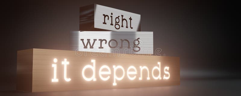 Right, Wrong, it Depends - Block Shapes and Glow Effect Stock ...